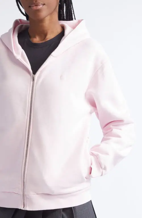 Acne Studios Hooded Zip-Up Fleece Sweater - Blossom Pink